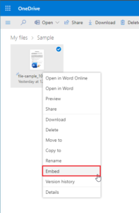 How to embed a Word document on a website
