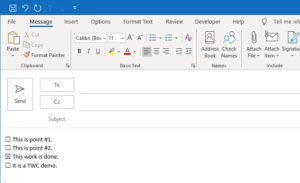 How to insert a clickable checkbox in Outlook in Windows 11/10