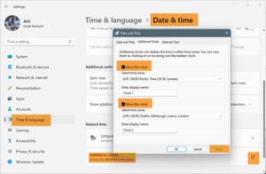 How to show Multiple Clocks on Taskbar in Windows 11