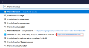 How to restore the old Firefox address bar in Windows 10