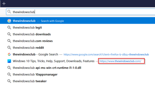 How to restore the old Firefox address bar in Windows 10
