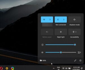 Add, Remove, Reset, Quick Action Center buttons in Windows 11