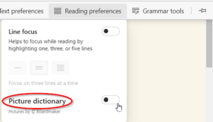 Enable Picture Dictionary in Immersive Reader in Edge browser