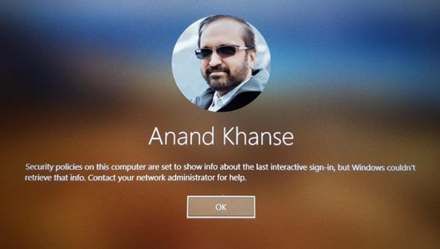 Security policies are set to show info about the last interactive sign-in