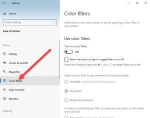 Enable and use Color Filters for Colorblind users in Windows 11
