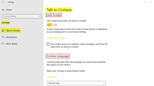 How to set up and manage Cortana Settings in Windows 10