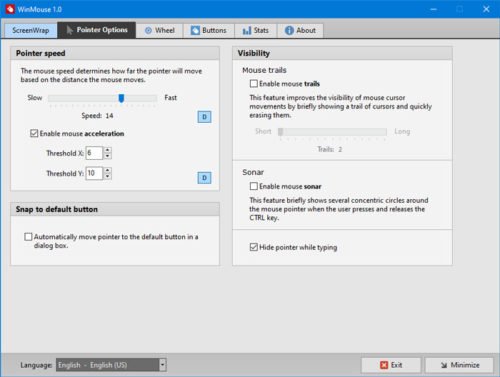 WinMouse: Customize and improve mouse pointer movement