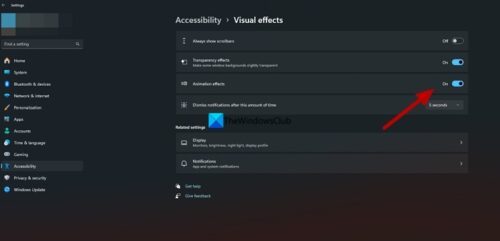 How to disable Start Menu animation in Windows 11/10