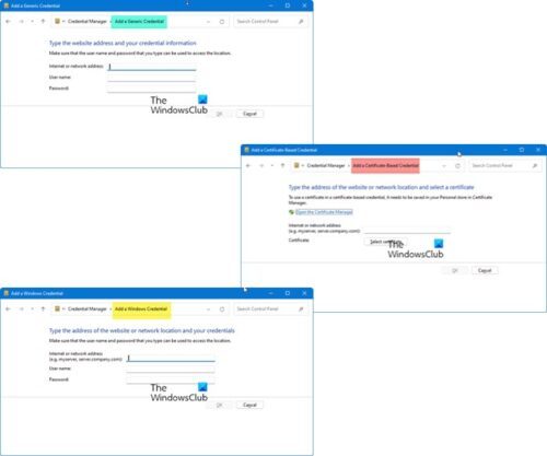 Add, Remove, Backup, Restore Passwords with Credential Manager