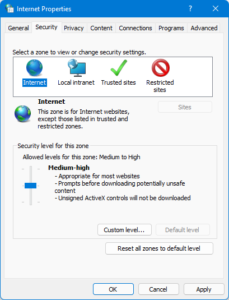 How to reset Internet Options to default in Windows 11
