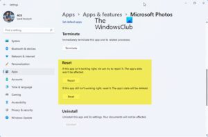 Not Implemented error while opening photos on Windows 11