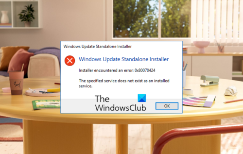 Specified service does not exist as an installed service 0x80070424