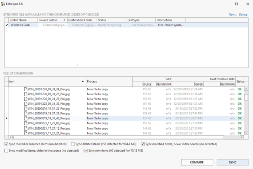 Echosync: Free Data Backup and Folder Synchronization software