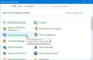 Add Color and Appearance to Control Panel in Windows 11/10