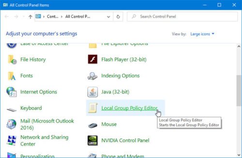 How to add Local Group Policy Editor to Control Panel in Windows