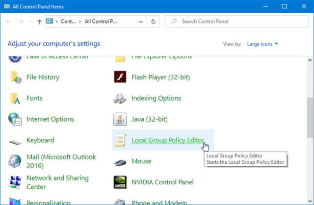 How to add Local Group Policy Editor to Control Panel in Windows How to add Local Group Policy Editor to Control Panel in Windows
