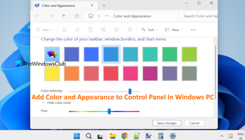 Add Color and Appearance to Control Panel in Windows 11/10