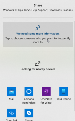 How to share a web page URL using Microsoft Edge browser