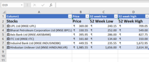 Get real-time Stock Prices in Excel using Stock Quote
