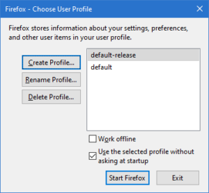 How to create and manage multiple Firefox Profiles at once
