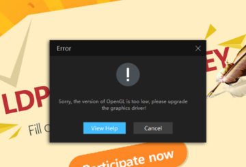Sorry, the version of OpenGL is too low, Upgrade graphics driver
