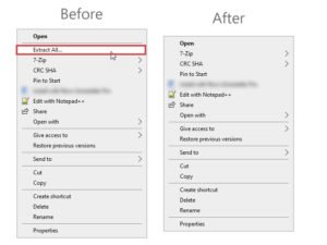 How to Add or Remove Extract All from context menu for ZIP files