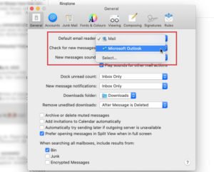 How to set Outlook as the default Email Reader on Mac