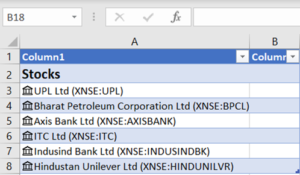 Get real-time Stock Prices in Excel using Stock Quote