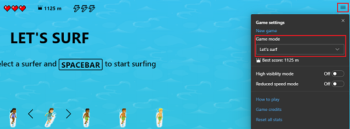 How to play the Surf Game in Microsoft Edge