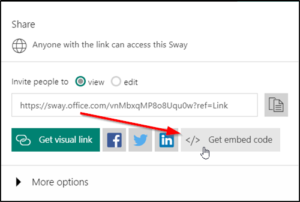 How to embed content in Microsoft Sway