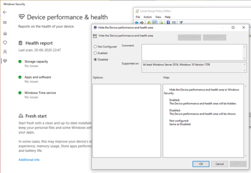 Your IT administrator has disabled Windows Security