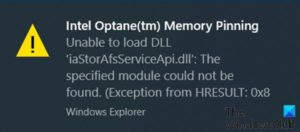 Fix Intel Optane Memory Pinning error after Windows Upgrade