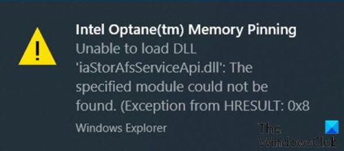 Fix Intel Optane Memory Pinning error after Windows Upgrade