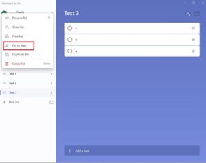 How to pin Microsoft To-Do lists to Start Menu in Windows 11/10
