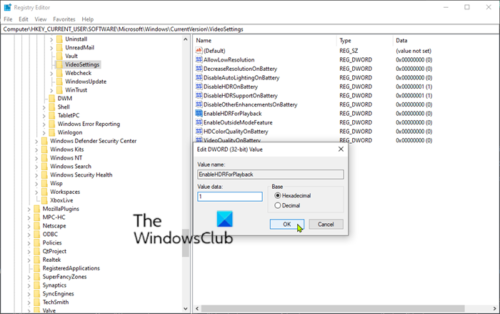 Enable the Stream HDR video switch after Windows Upgrade
