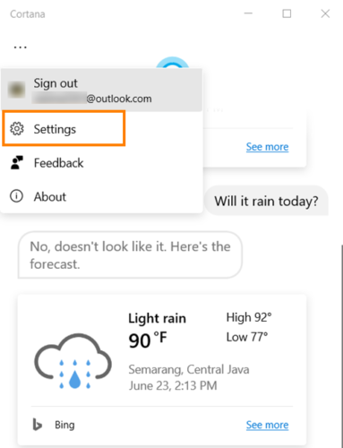 How to Speak or Type into Cortana app in Windows 10