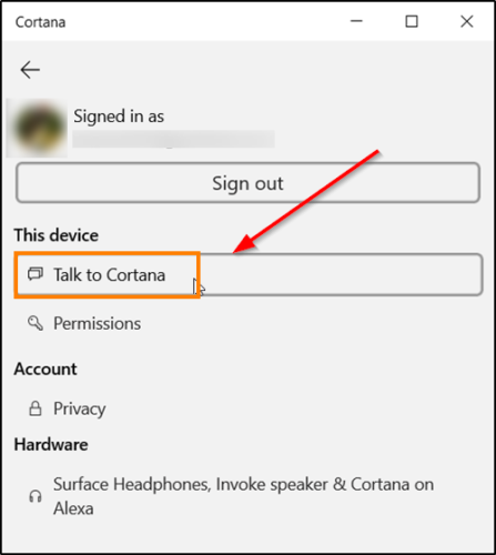 How to Speak or Type into Cortana app in Windows 10