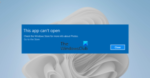 This app can't open error in Windows 11/10