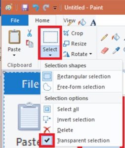 How to make Background Transparent in Paint