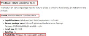 What is the Windows Feature Experience Pack in Windows 11/10?