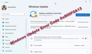 Fix 0x800F0A13 Windows Update Error Code