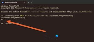 How to check Battery level using Command line in Windows 11