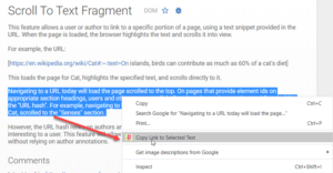 Create links to specific highlighted text on webpage in Chrome