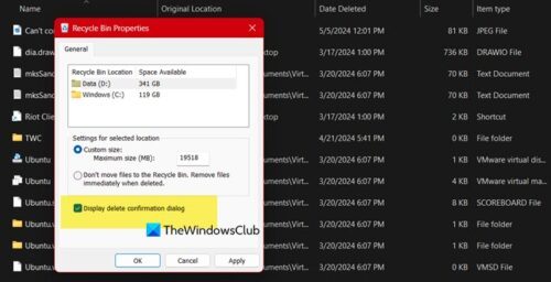 Show full details in Delete File confirmation dialog box of Windows 11