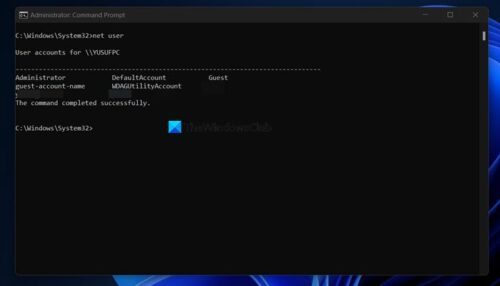 How to use Net User command for administrators in Windows 11/10