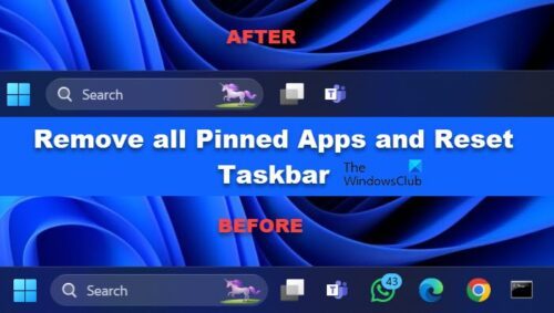 How to remove all Pinned Apps and Reset Taskbar in Windows 11
