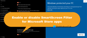 Enable or Disable SmartScreen for Microsoft Store apps