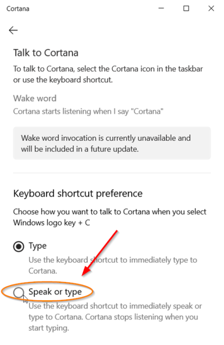 How to Speak or Type into Cortana app in Windows 10