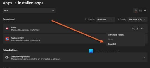 How to uninstall Microsoft News App in Windows 11/10