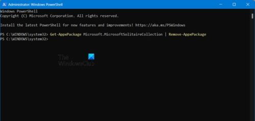 How to uninstall Microsoft Solitaire Collection in Windows 11